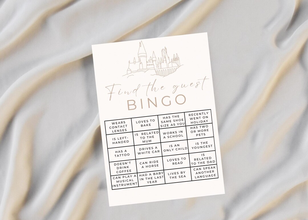 Harry Potter Marauders Map Baby Shower Find the Guest Bingo - Etsy