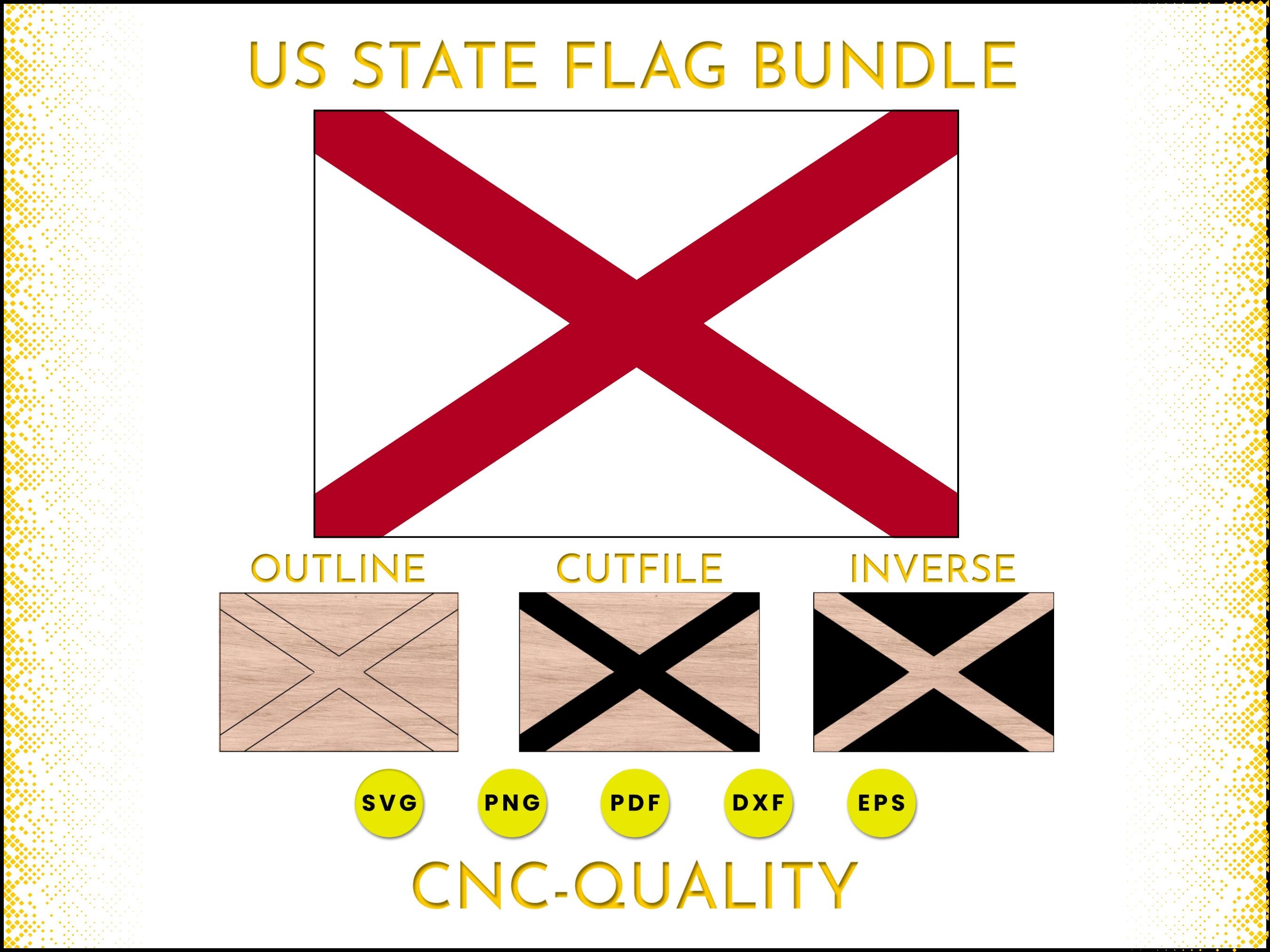 Alabama Flag SVG Bundle: CNC Laser Cut Files (digital Download) - Etsy