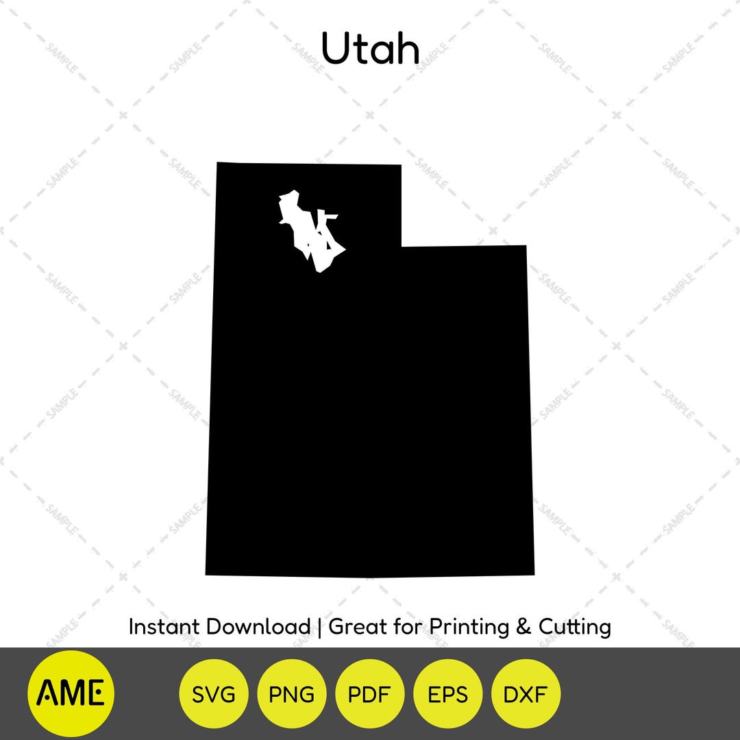 Utah State Map Utah SVG Utah PNG Utah Map Clipart Cricut and ...
