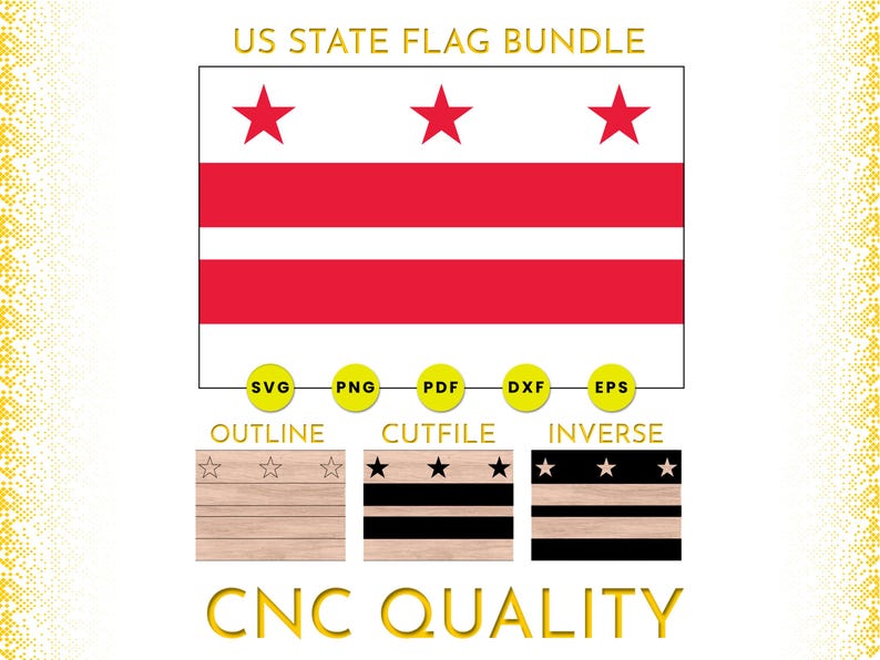 DC Flag SVG Bundle: CNC Laser Cut Files - Etsy