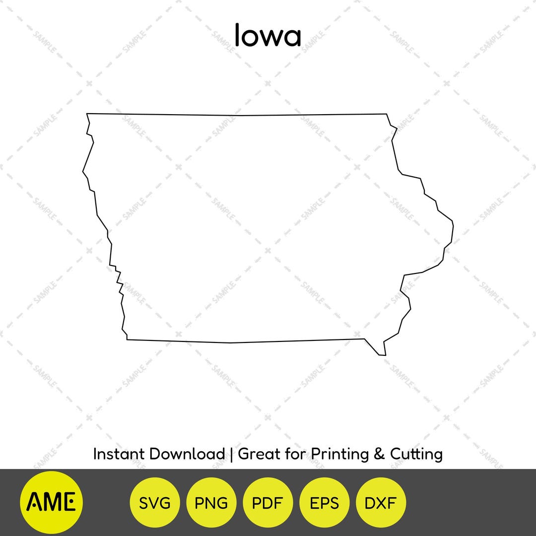 Iowa SVG Cut File Iowa Outline Clip Art Compatible With Cricut ...