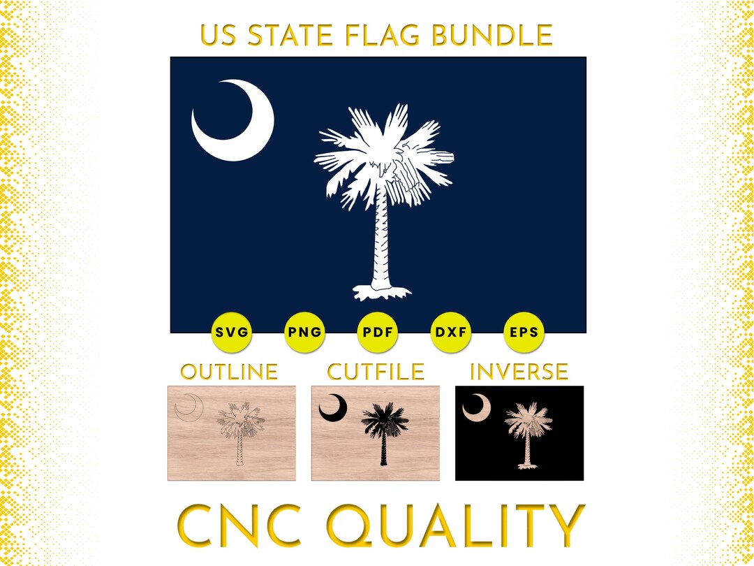 South Carolina Flag SVG Bundle: CNC Laser Cut Files - Etsy