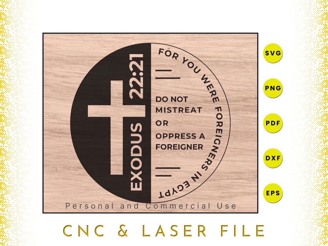 Exodus 22:21 Easter Decor SVG - CNC Laser Cut File - Bible Verse ...