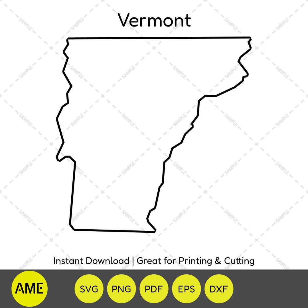 Vermont SVG Cut File Vermont Outline Clip Art Compatible With Cricut ...