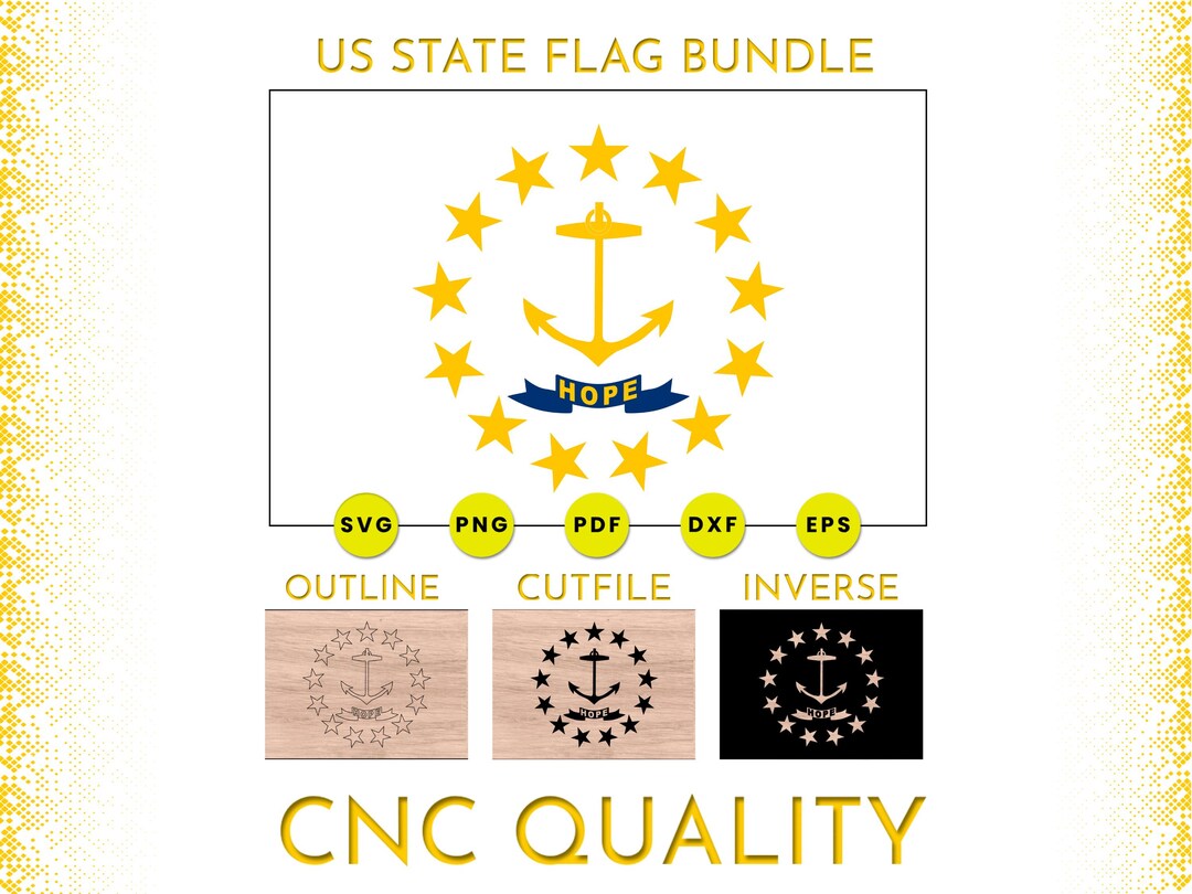 Rhode Island Flag SVG Bundle: CNC Laser Cut Files (digital Download) - Etsy