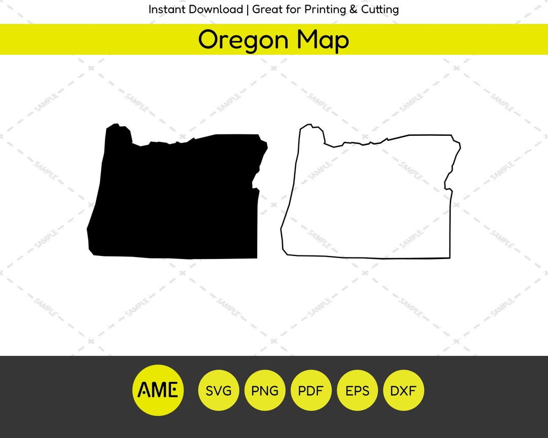 Oregon State Map Oregon SVG Oregon PNG Oregon Map Clipart Cricut and ...