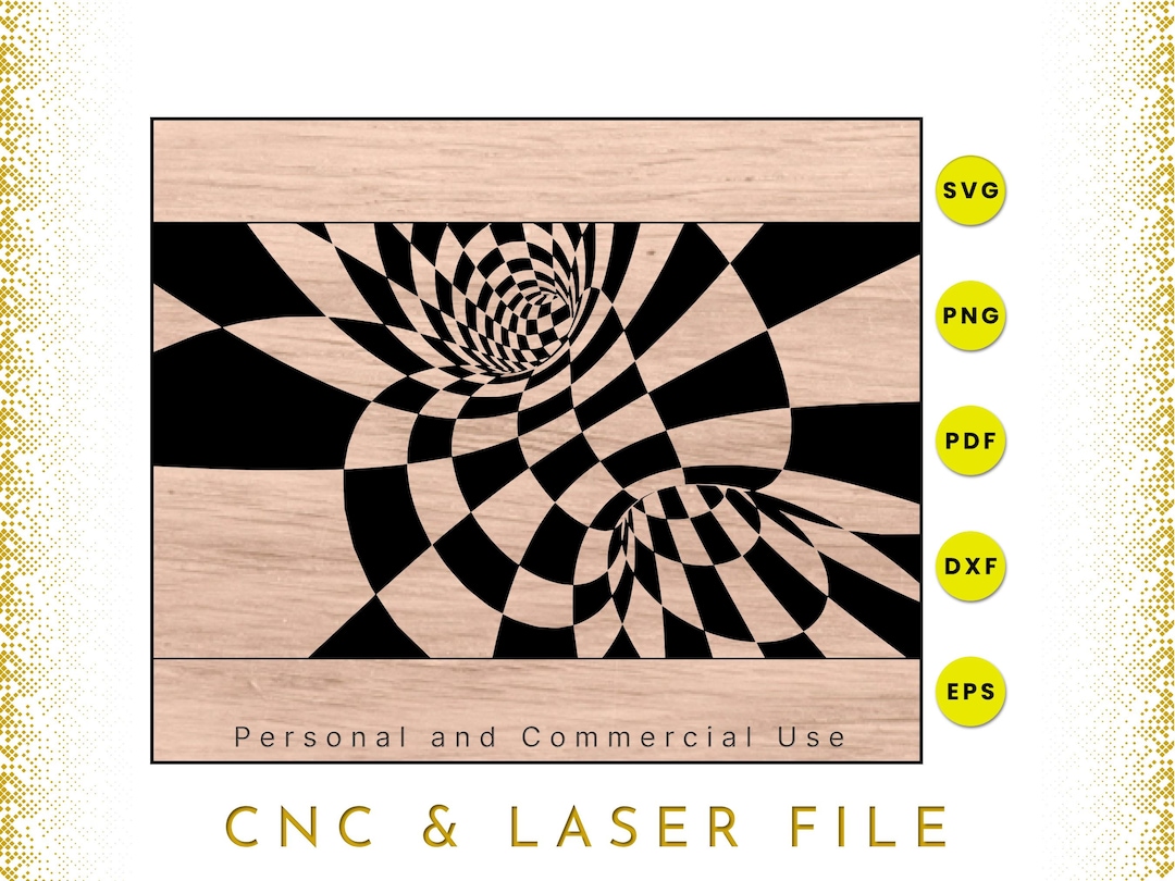 Warped Grid Optical Illusion SVG | Abstract Trippy Art for Laser ...