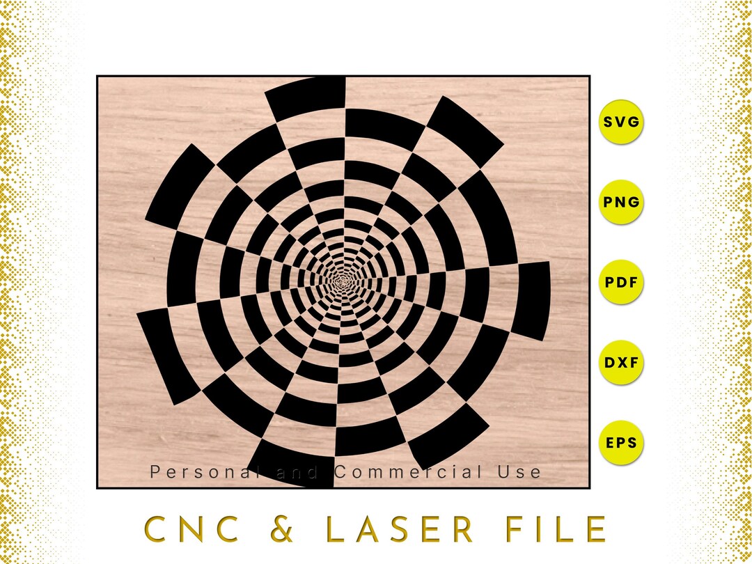 Geometric Optical Illusion SVG File: Laser Cut CNC Design (digital ...