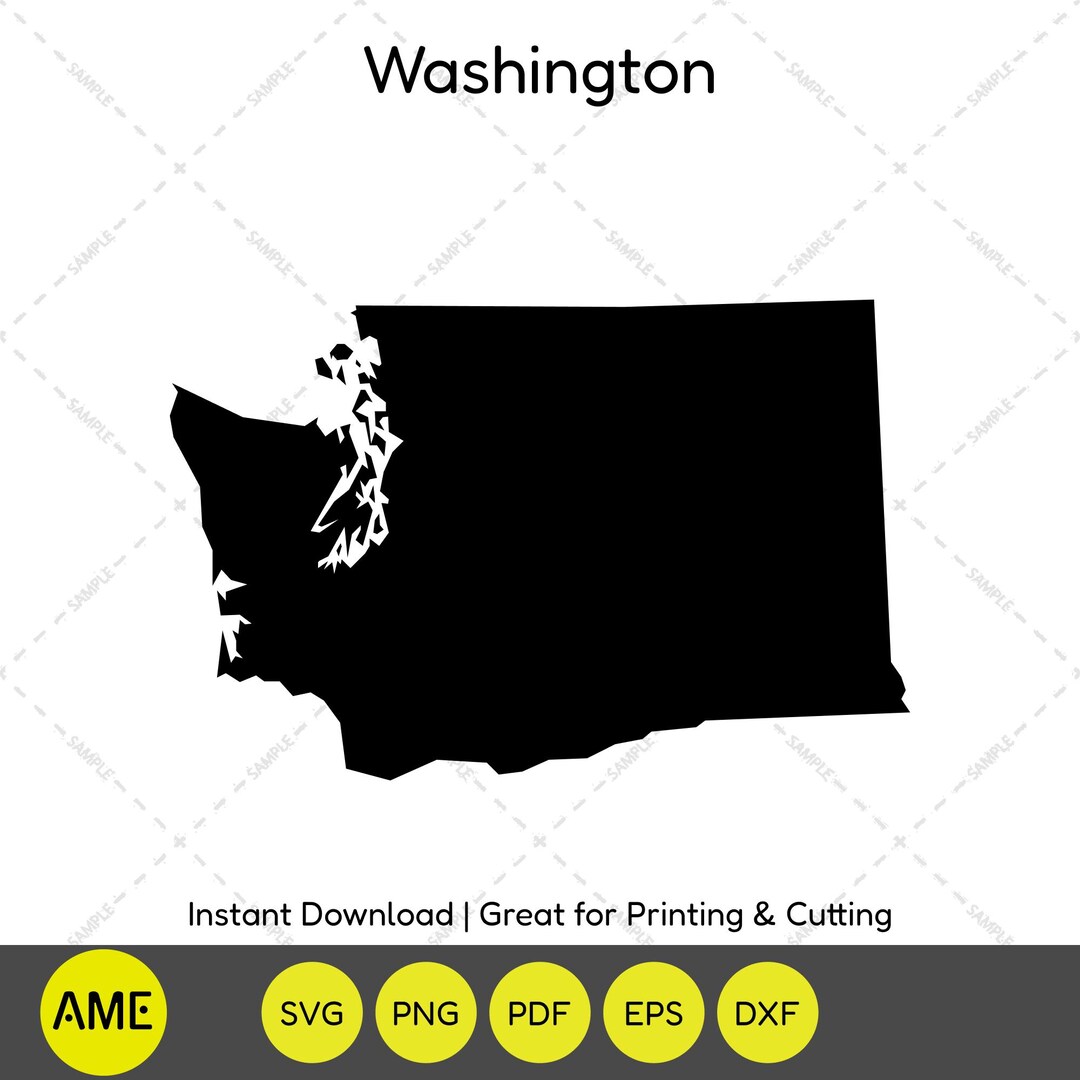 Washington State Map Washington SVG Washington PNG Washington Map ...