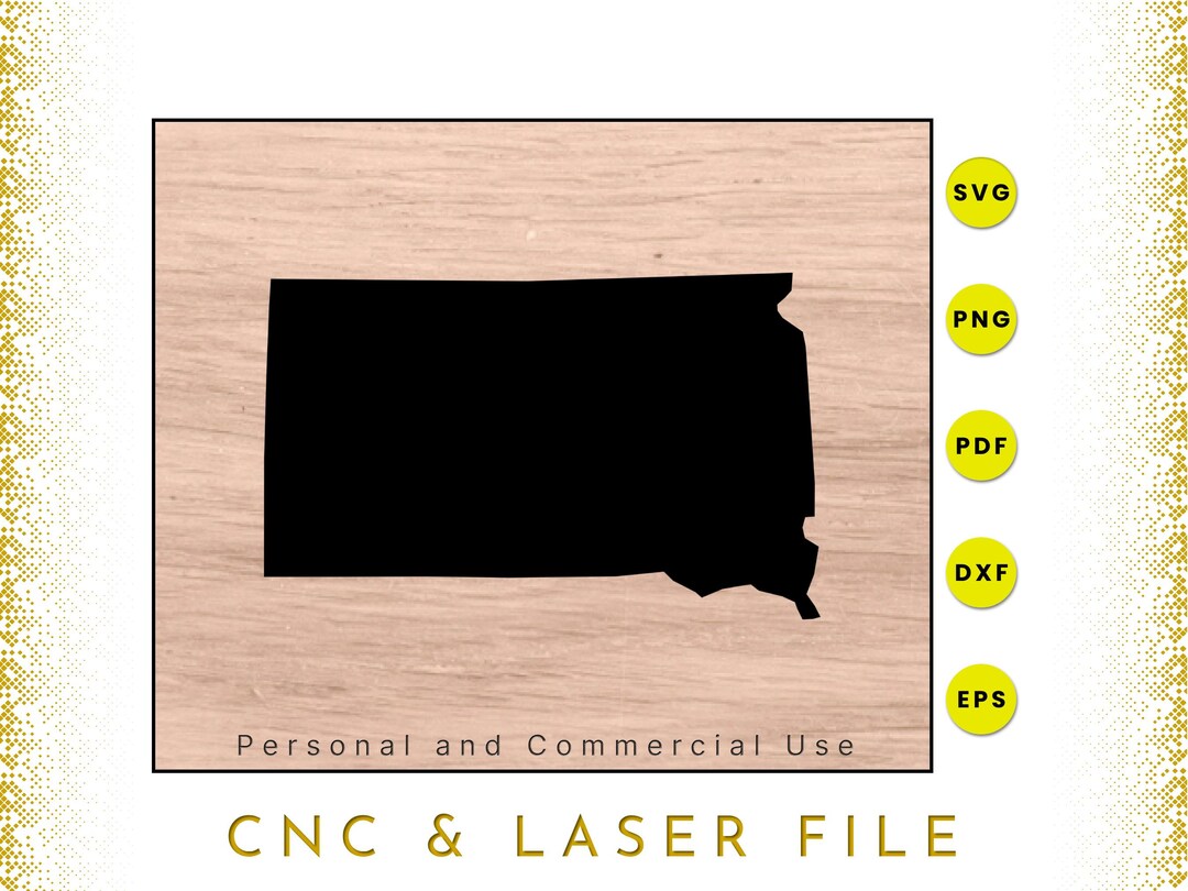 South Dakota Map: SVG, PNG, DXF Cut Files (digital Download) - Etsy