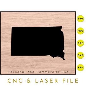 South Dakota Map: SVG, PNG, DXF Cut Files (digital Download) - Etsy