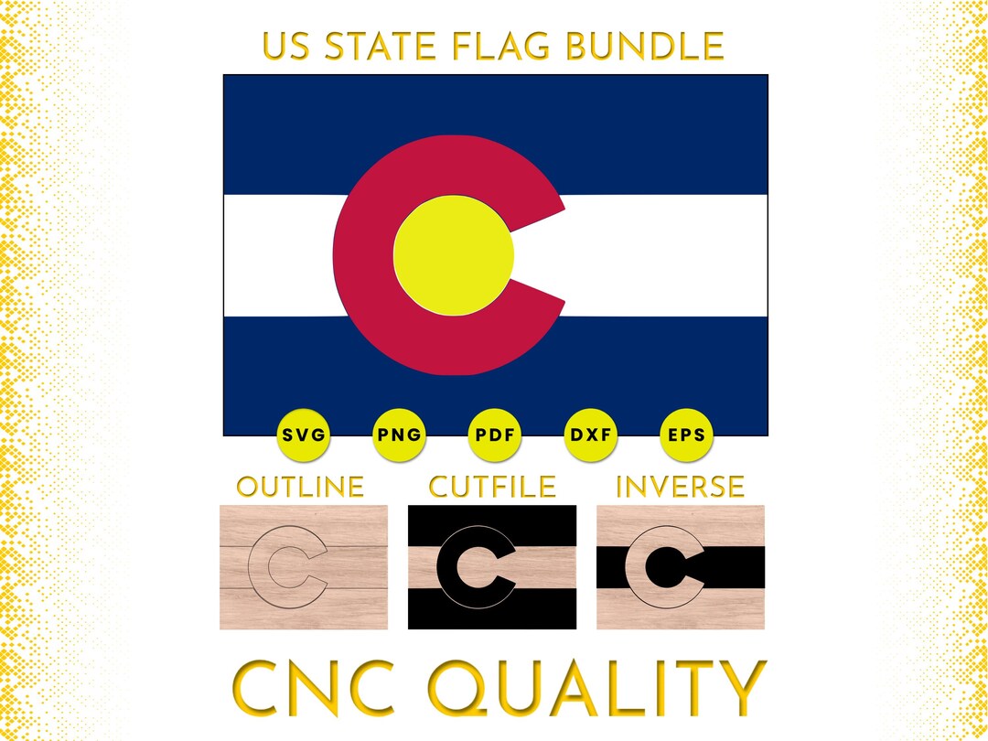 Colorado Flag SVG Bundle: CNC Laser Cut Files - Etsy