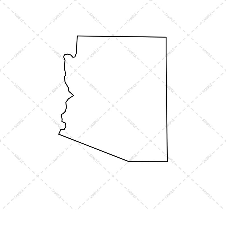Arizona Outline Map, SVG File for DIY Crafts, Printable State Map ...