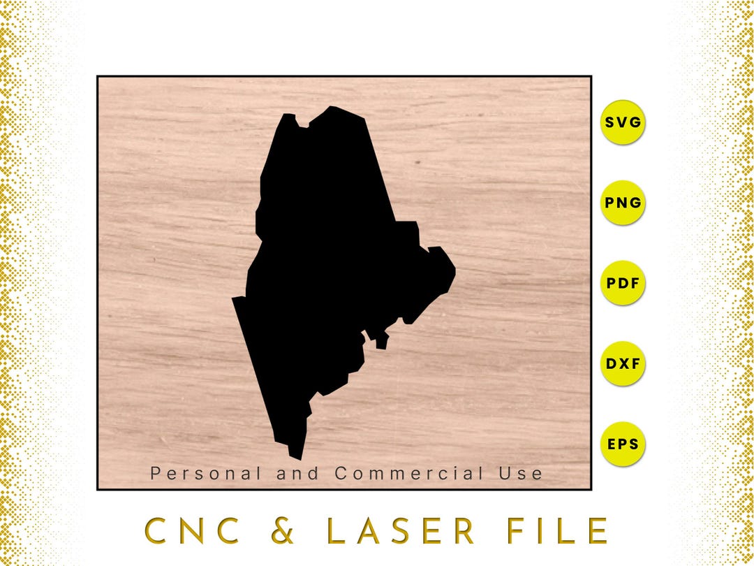 Maine State Map | Maine SVG | Maine PNG | Maine Map Clipart | Cricut ...