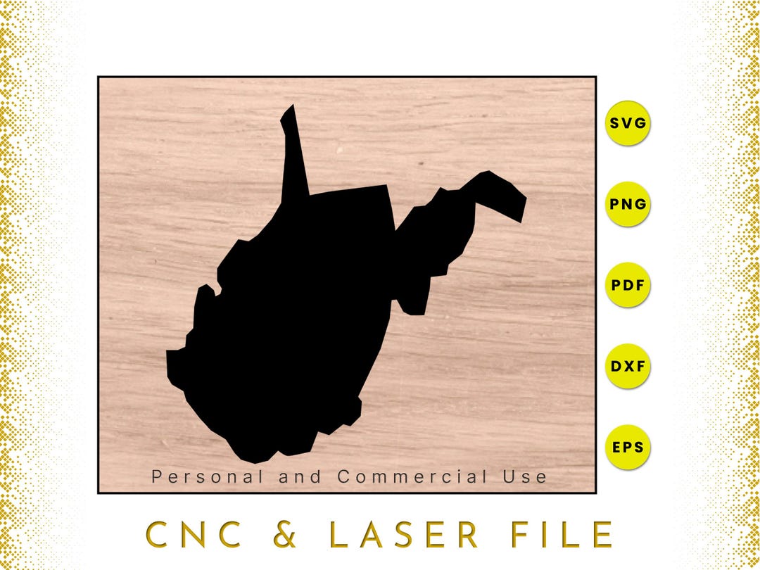West Virginia State Map: SVG, PNG, DXF Cut Files (digital Download) - Etsy