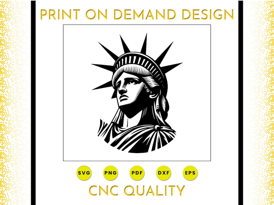 Statue of Liberty Bust SVG Bundle | CNC Laser Cut Files | Patriotic ...