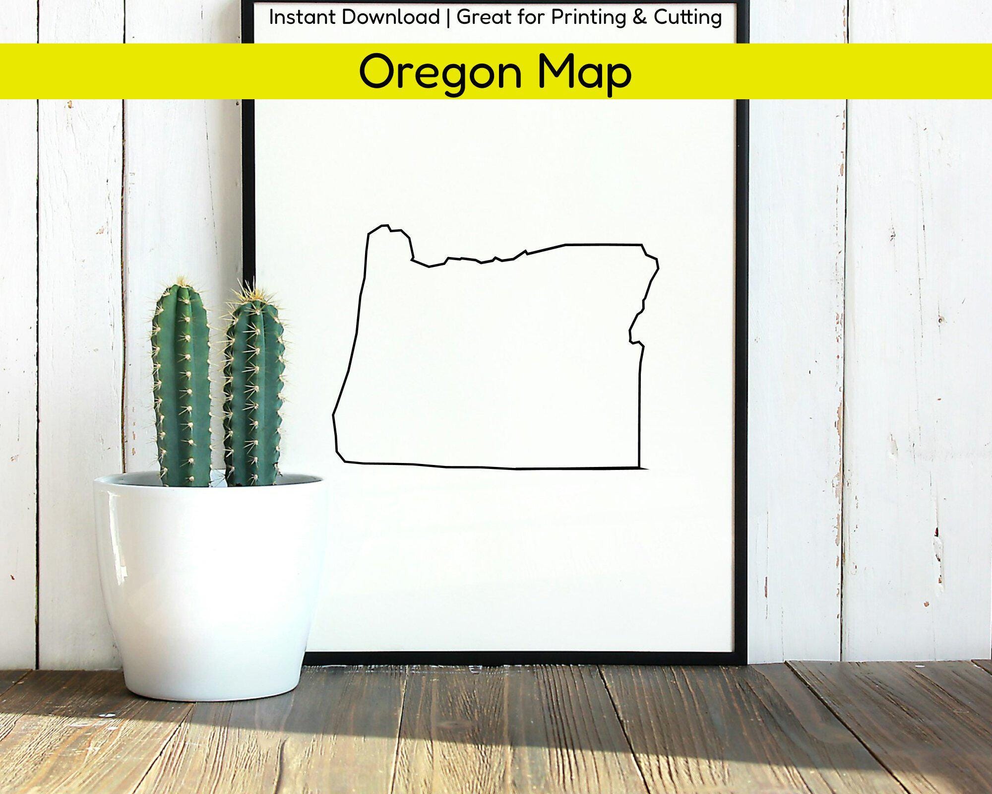 Oregon State Map Oregon SVG Oregon PNG Oregon Map Clipart Cricut and ...