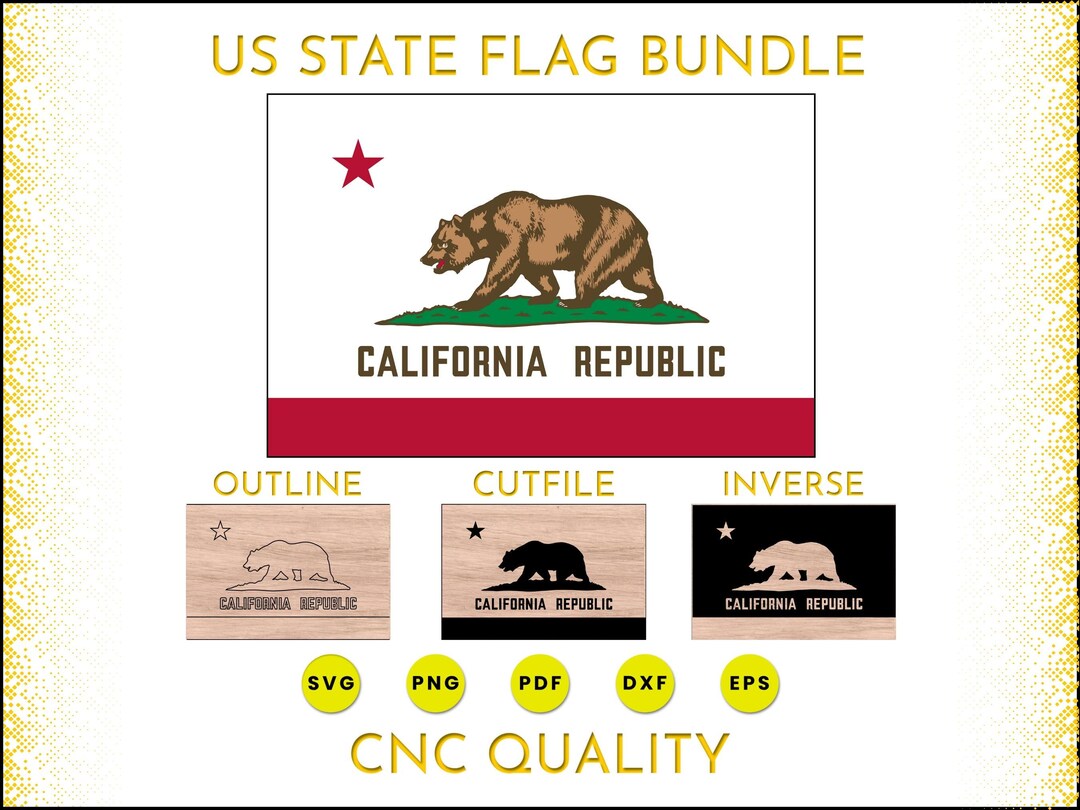 California Flag SVG Bundle: CNC Laser Cut Files - Etsy