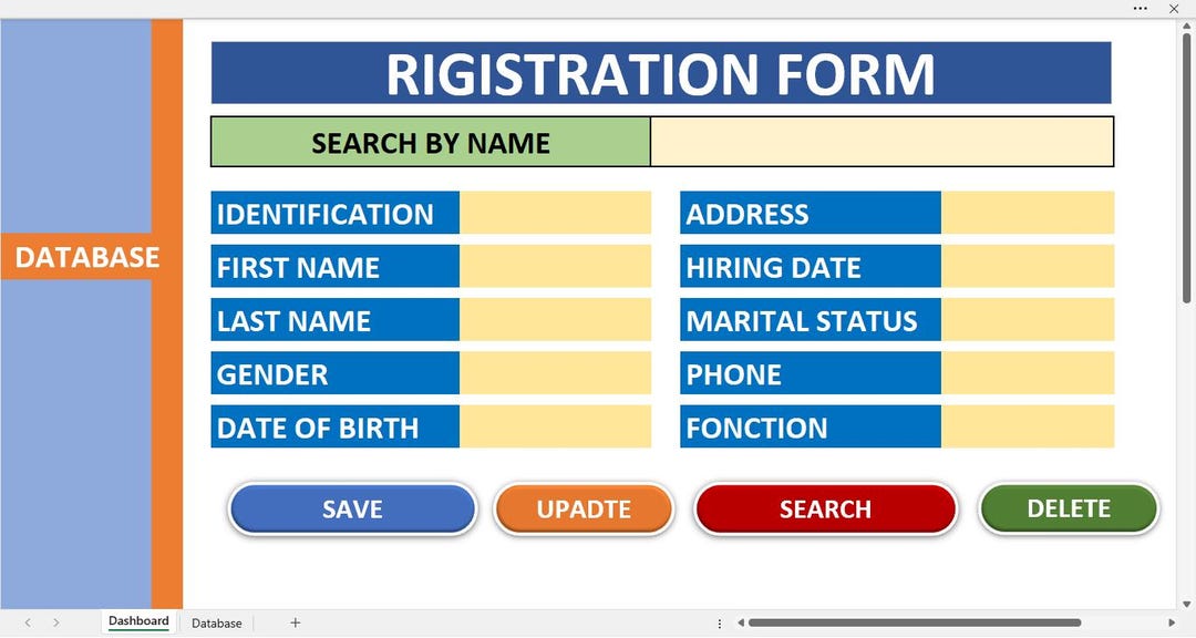 Data Entry Template Record Entry Form in Excel - Etsy