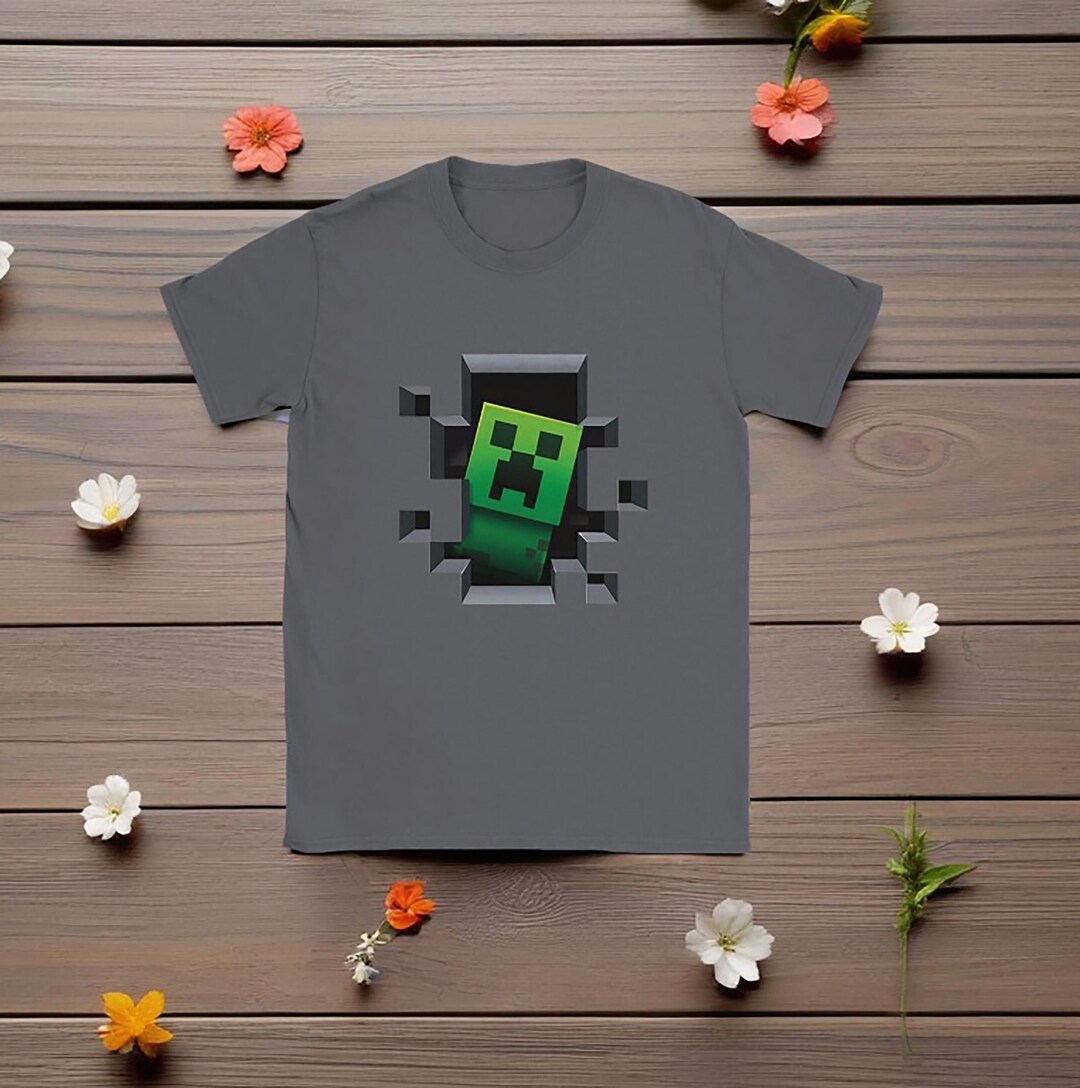 Minecraft Creeper Looking Unisex Crewneck T-shirt,for Minecraft Creeper ...