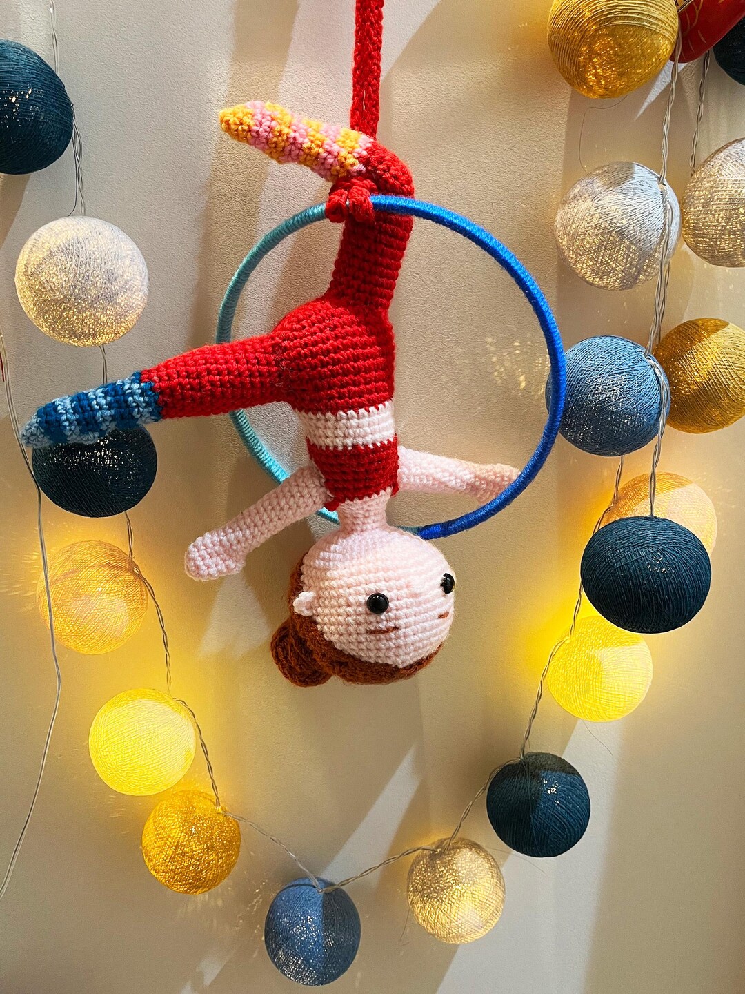 Aerial Hoop Acrobat Crochet Amigurumi Doll in Red - Etsy
