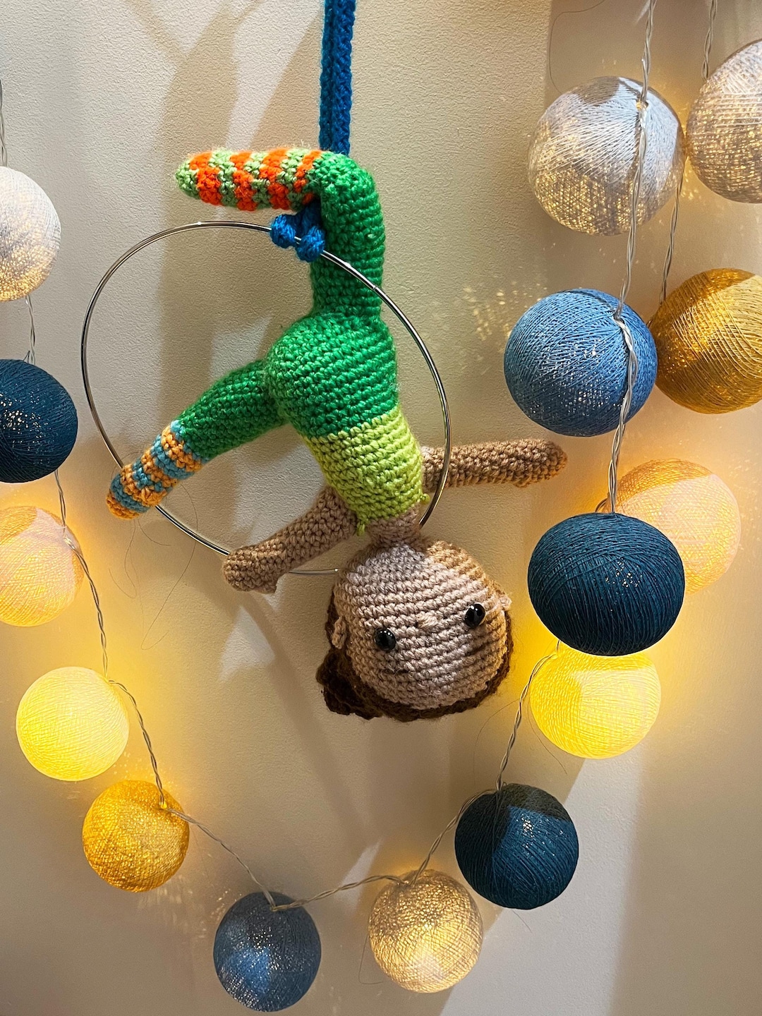 Aerial Hoop Acrobat Crochet Amigurumi Doll in Green - Etsy