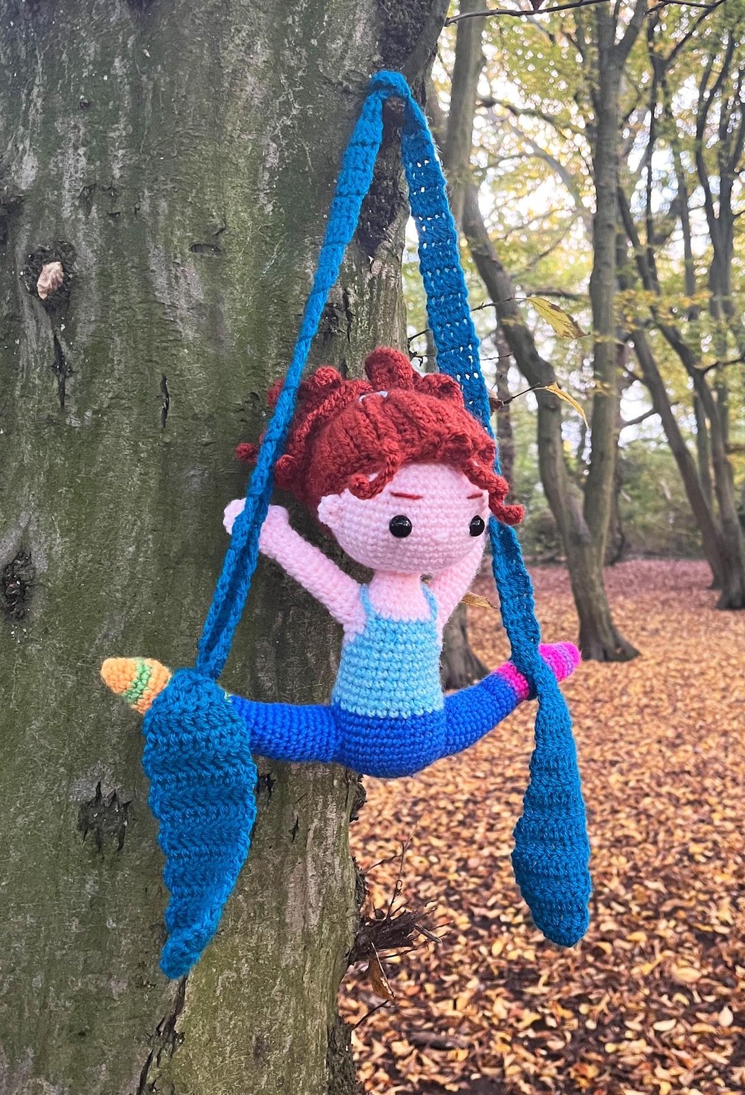 Aerial Silks Acrobat Crochet Amigurumi Doll in Blue - Etsy