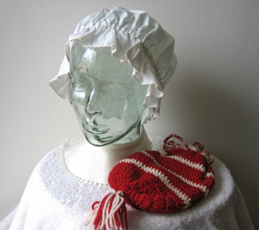 HAT Vintage Dress up Costume Retro Cap WHITE Country BONNET - Etsy