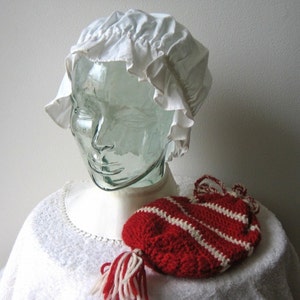 HAT Vintage Dress up Costume Retro Cap WHITE Country BONNET - Etsy