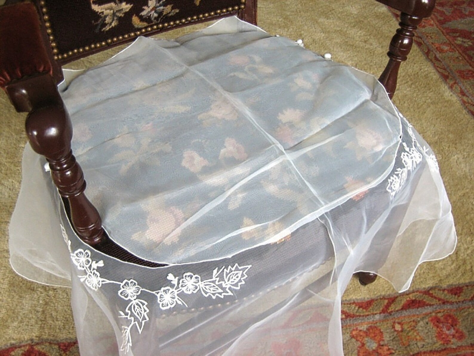 Fancy Upholstery CHAIR COVER Pad Sheer Organdy Elegant - Etsy