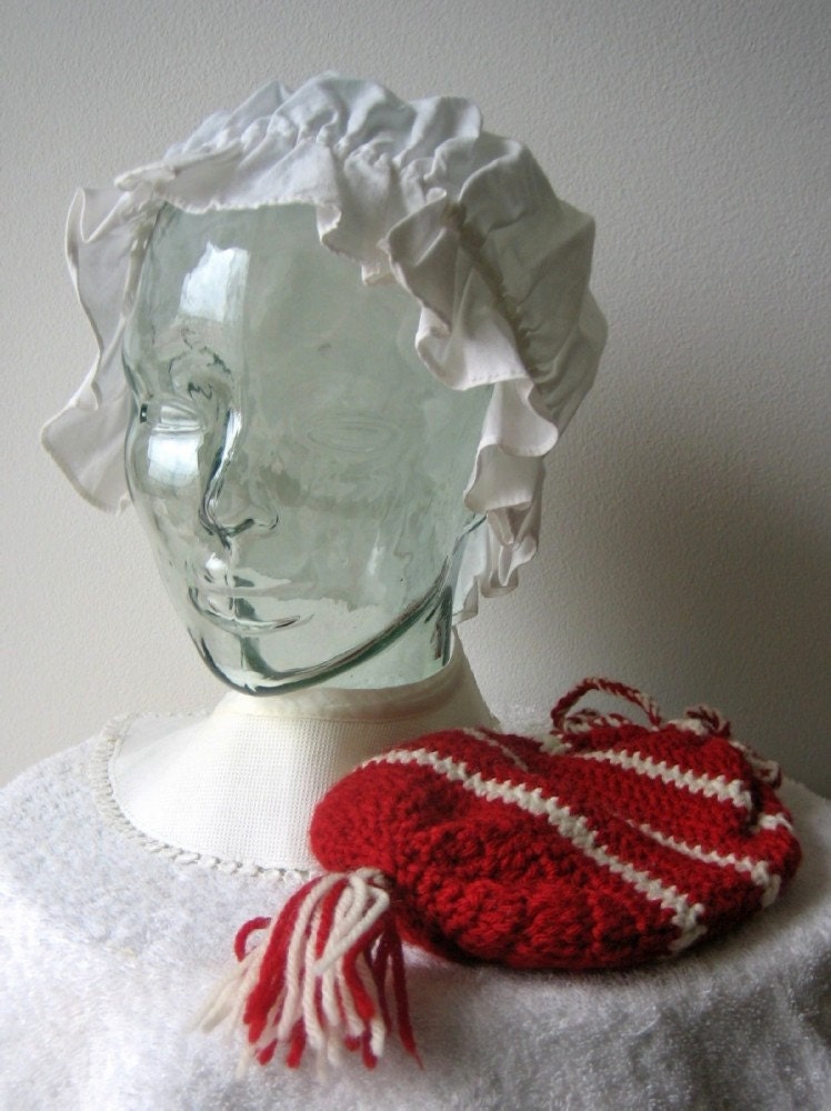 HAT Vintage Dress up Costume Retro Cap WHITE Country BONNET - Etsy