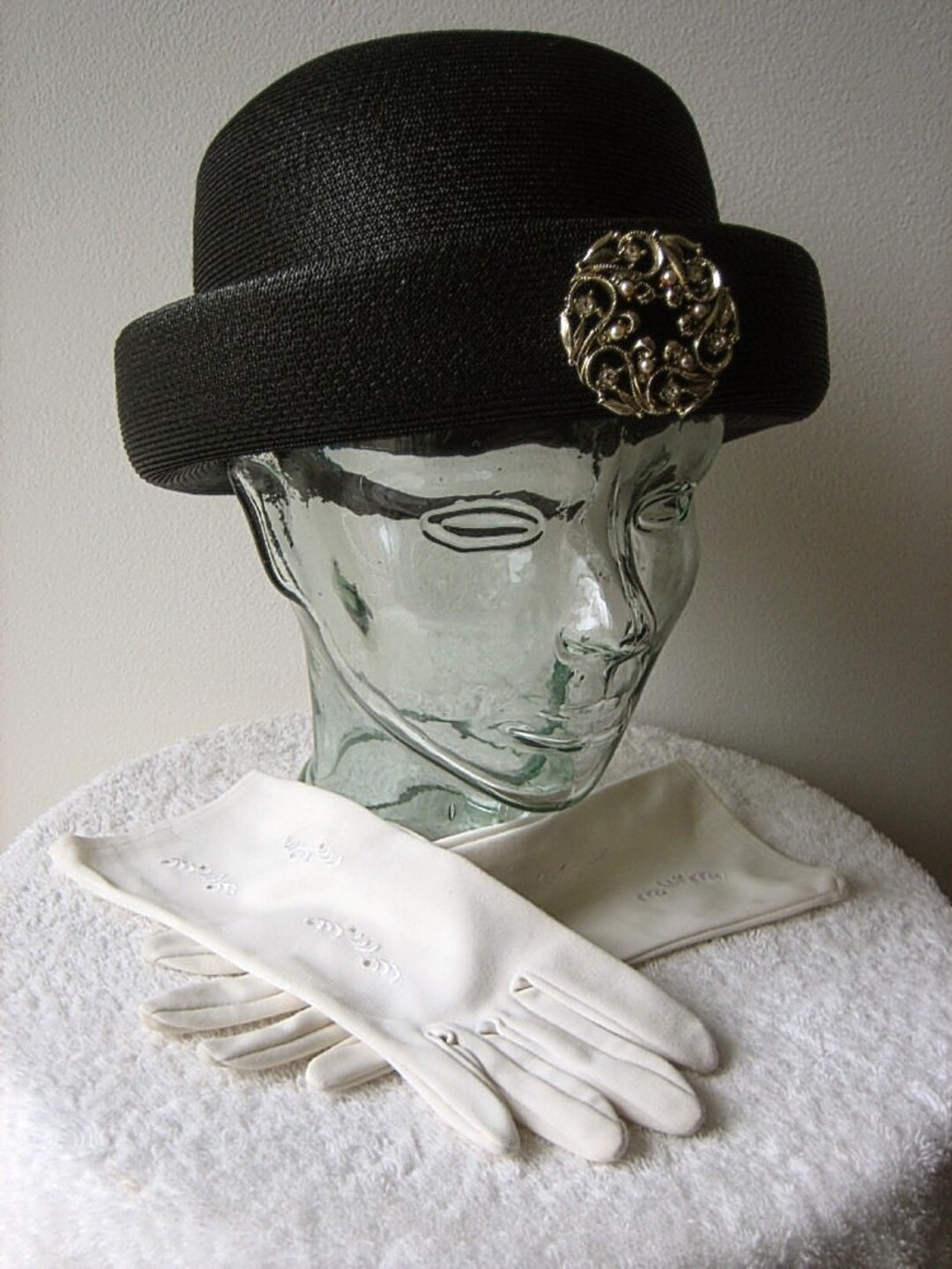 HAT Vintage Dress up Costume Retro Cap Pill Box Era Black - Etsy