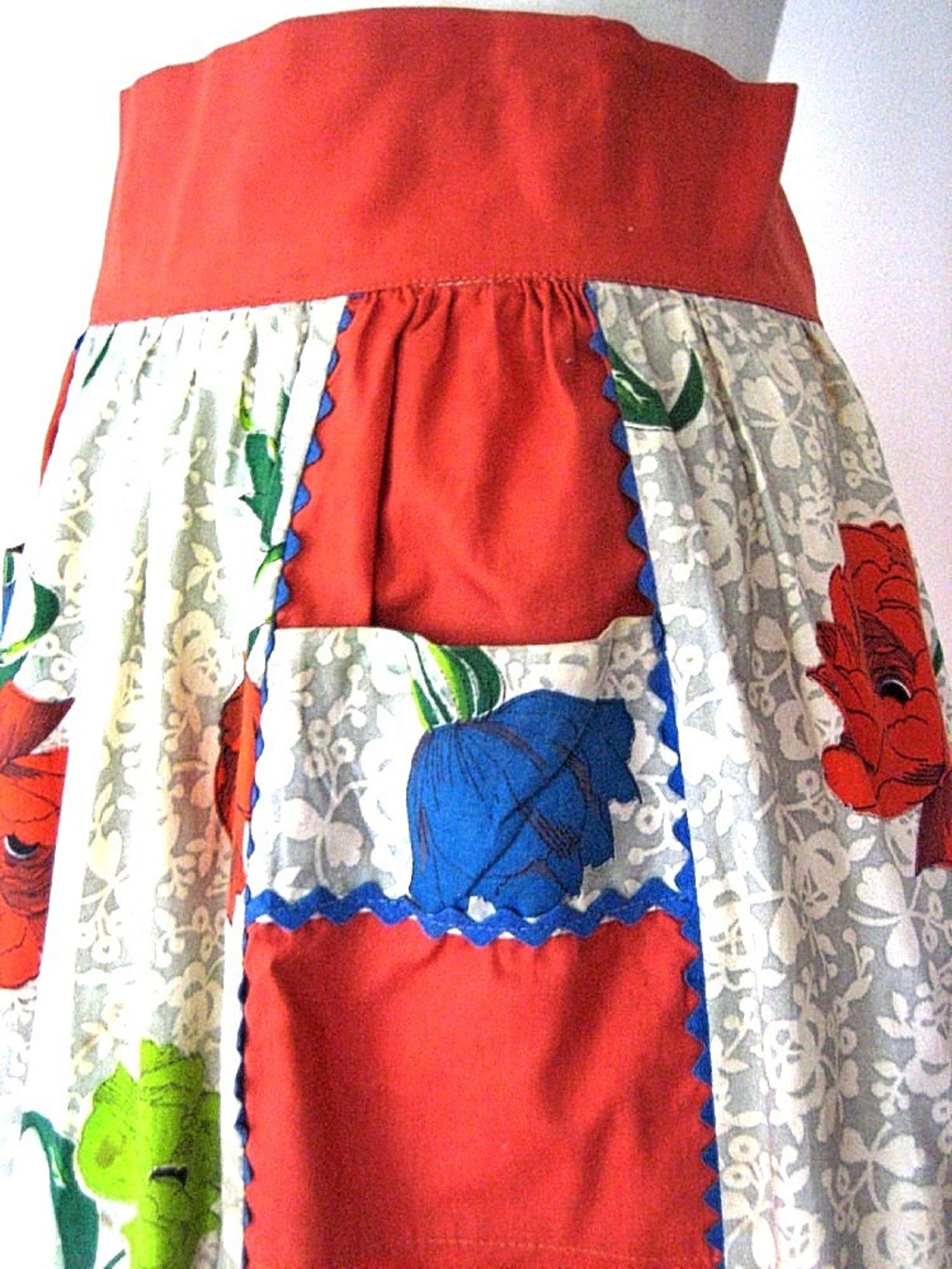 APRON Kitchen Pinafore Cook Chef Skirt Cover Vintage Full Skirt Wide ...