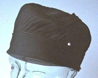 HAT Vintage Dress up Costume Retro Cap Pill Box Face Net BLACK | Etsy