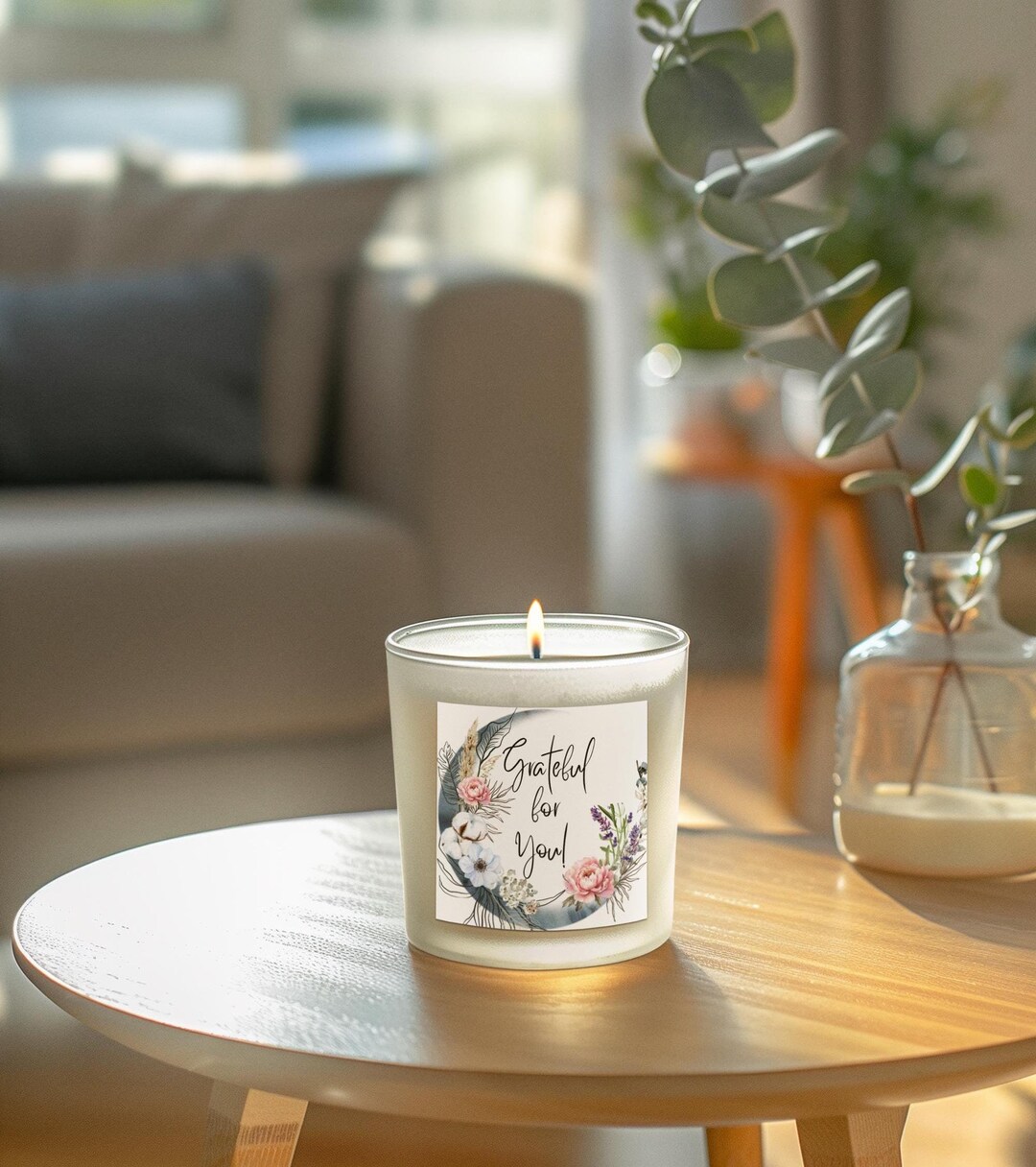 Scented Soy Candle: Grateful for You Gift, Wooden Wick, 11oz - Etsy