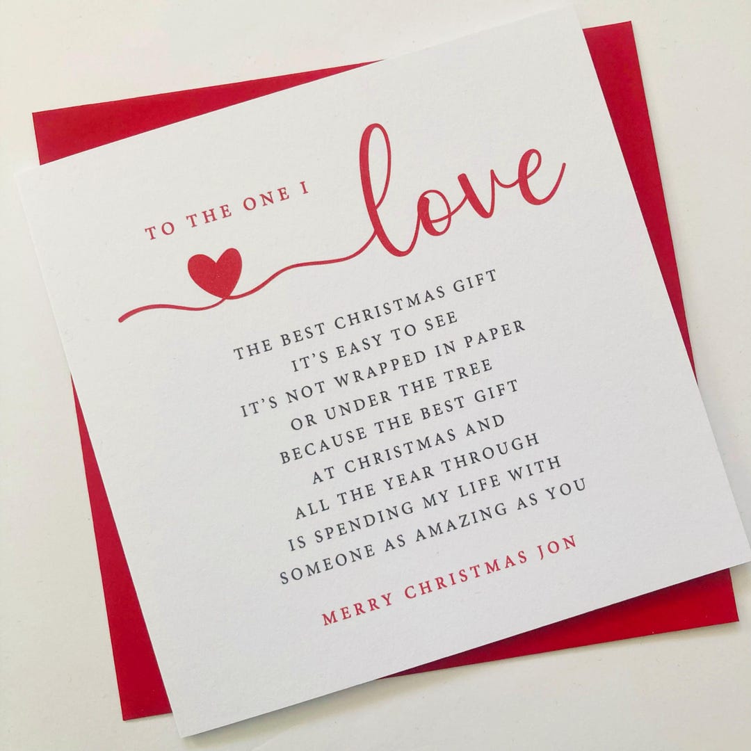 Romantic Love Poem Christmas Card, Sentimental Love of My Life Xmas ...