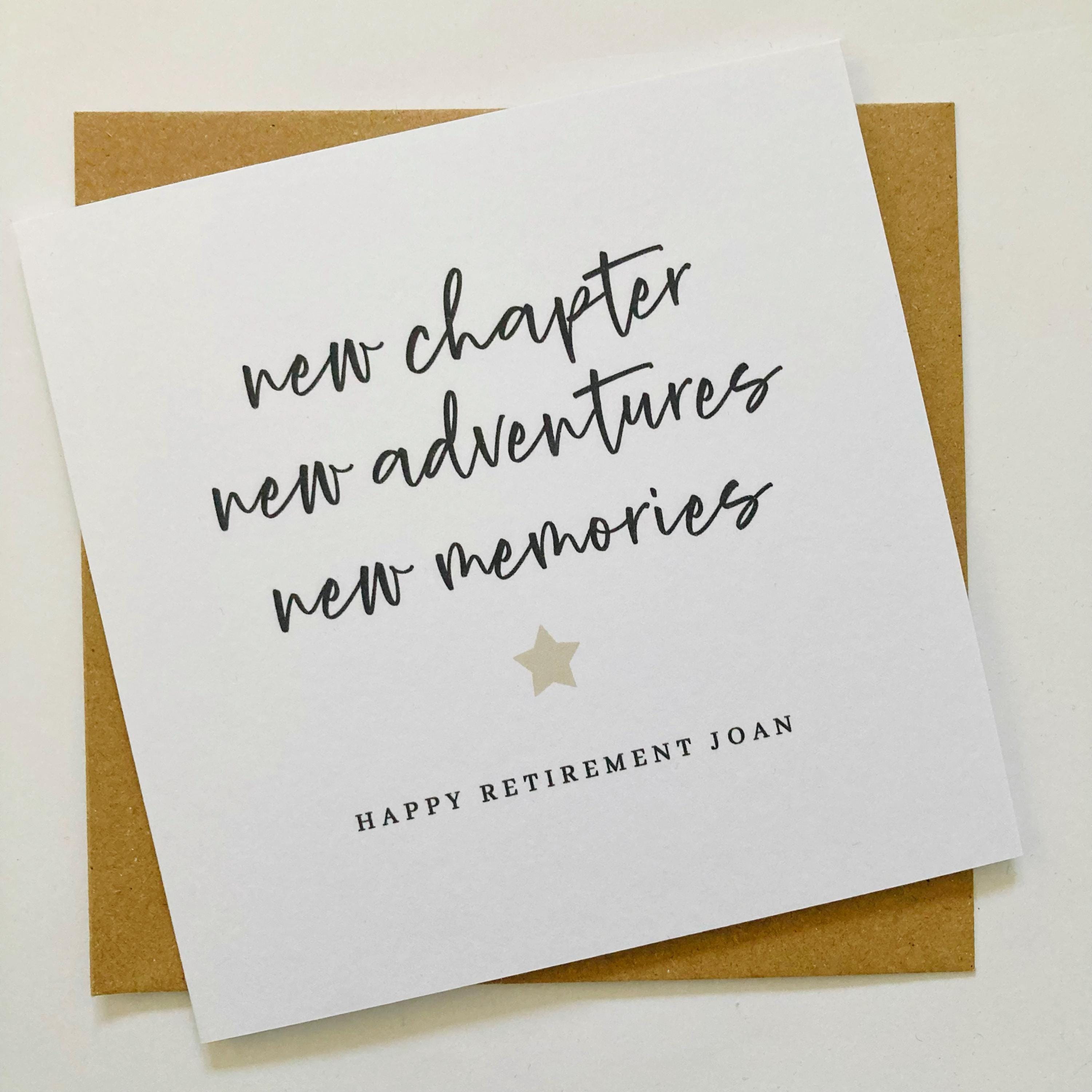 New Chapter Personalised Retirement Card, Good Luck With Your ...