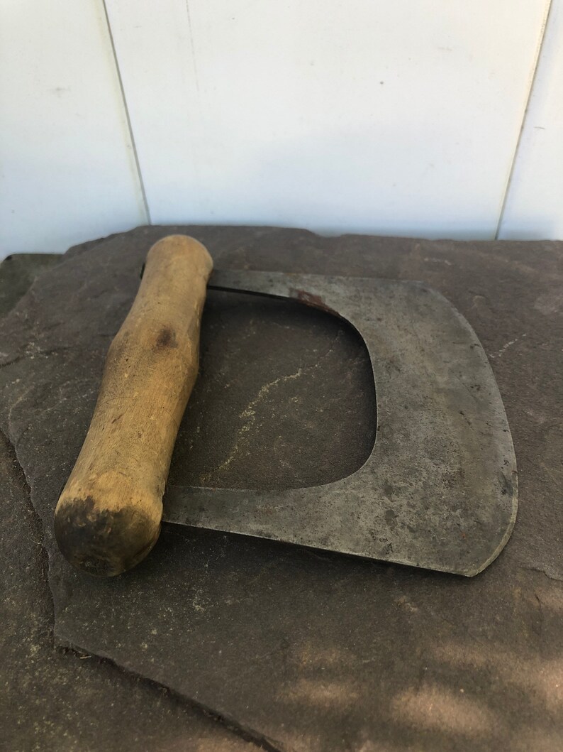 Antique Primitive Steel Blade Herb Chopper Mincer Knife With - Etsy