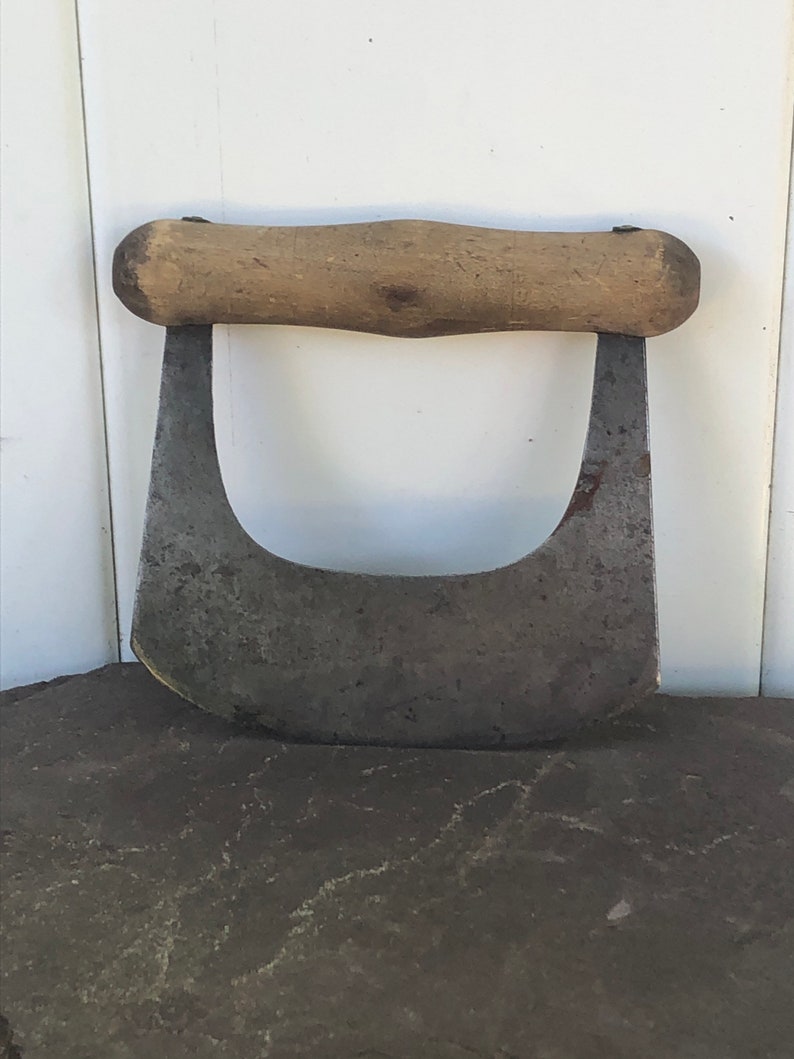 Antique Primitive Steel Blade Herb Chopper Mincer Knife With - Etsy