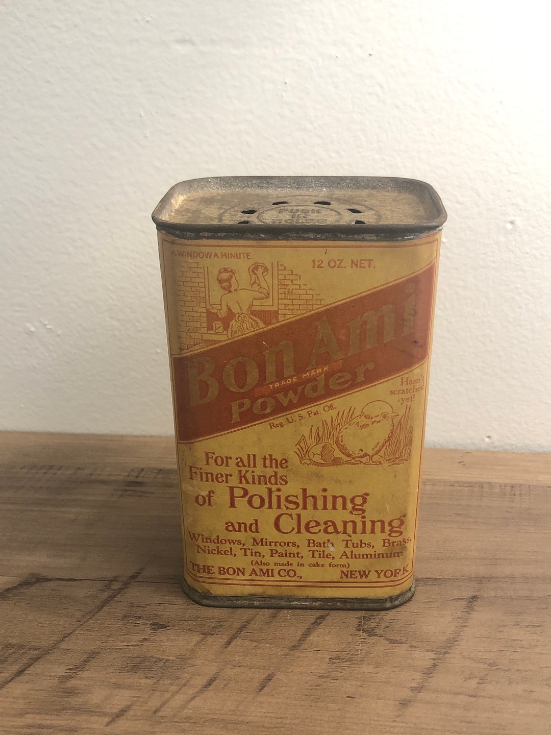 Vintage Bon Ami Powder Soap Advertising Cardboard Wrapped Can Tin - D5 ...