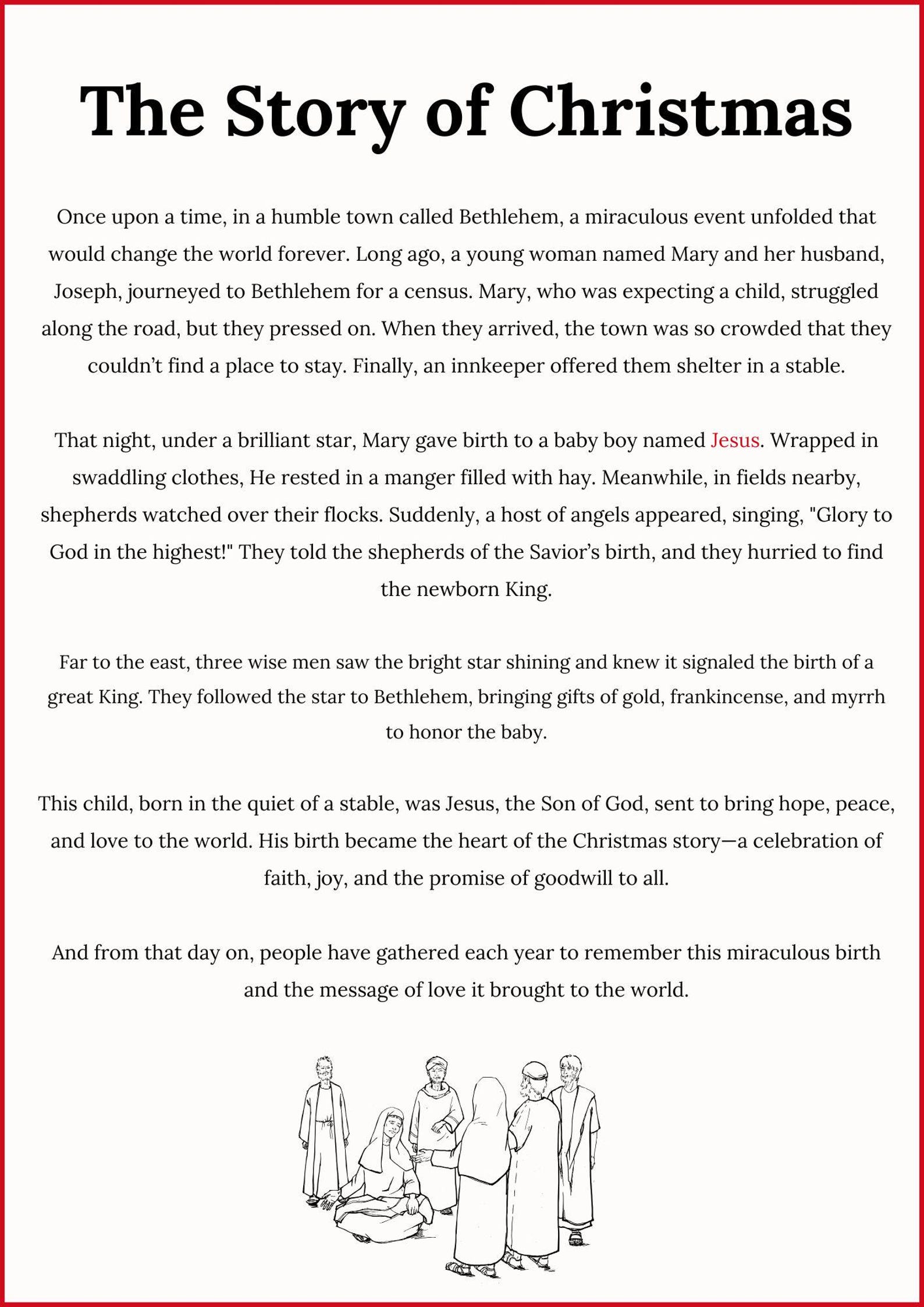 The Story of Christmas Wall Decor, Wall Art, Printable Quote - Etsy