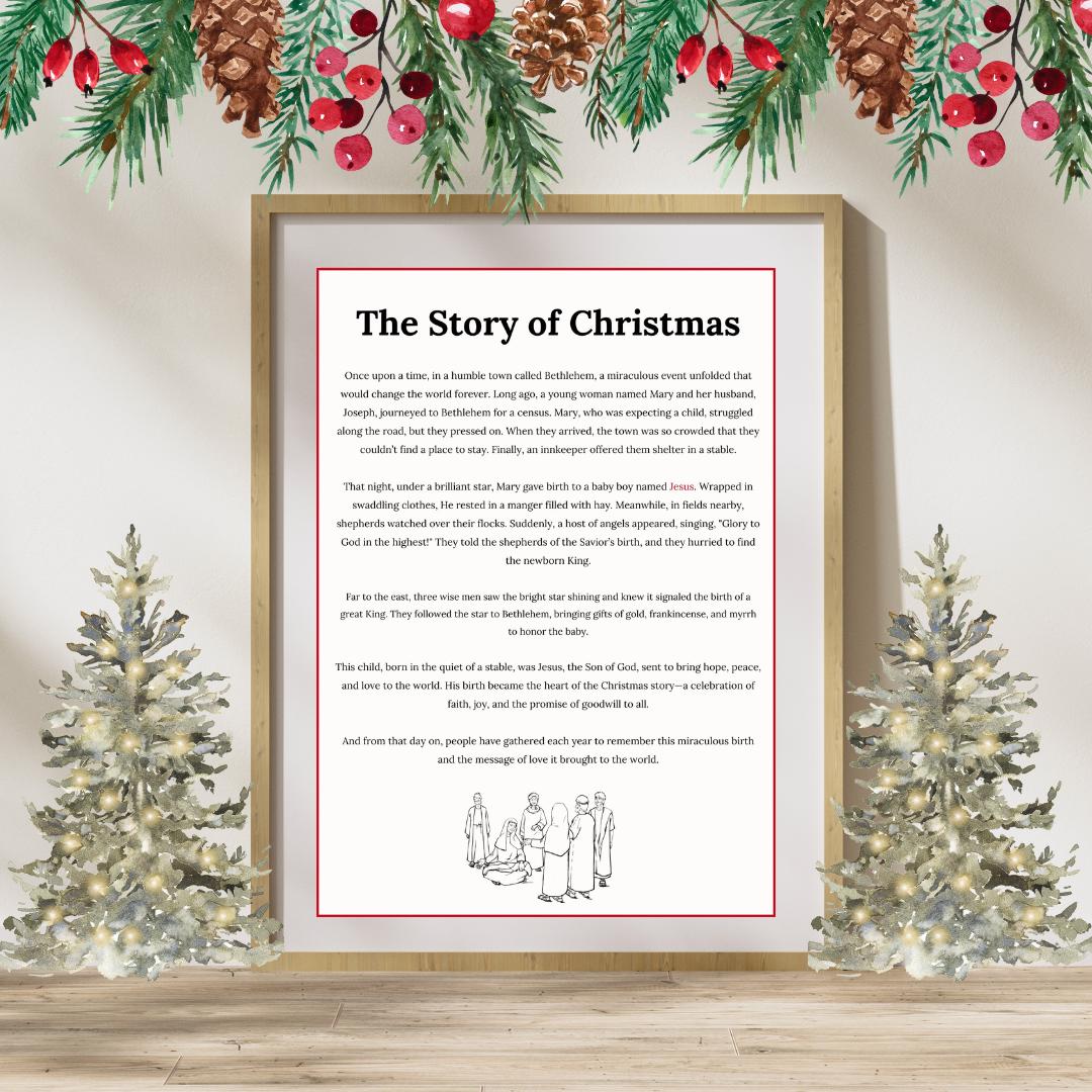 The Story of Christmas Wall Decor, Wall Art, Printable Quote - Etsy