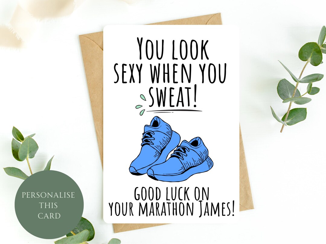 Good Luck Card, Good Luck Marathon Card, Funny Marathon Card, Sexy ...