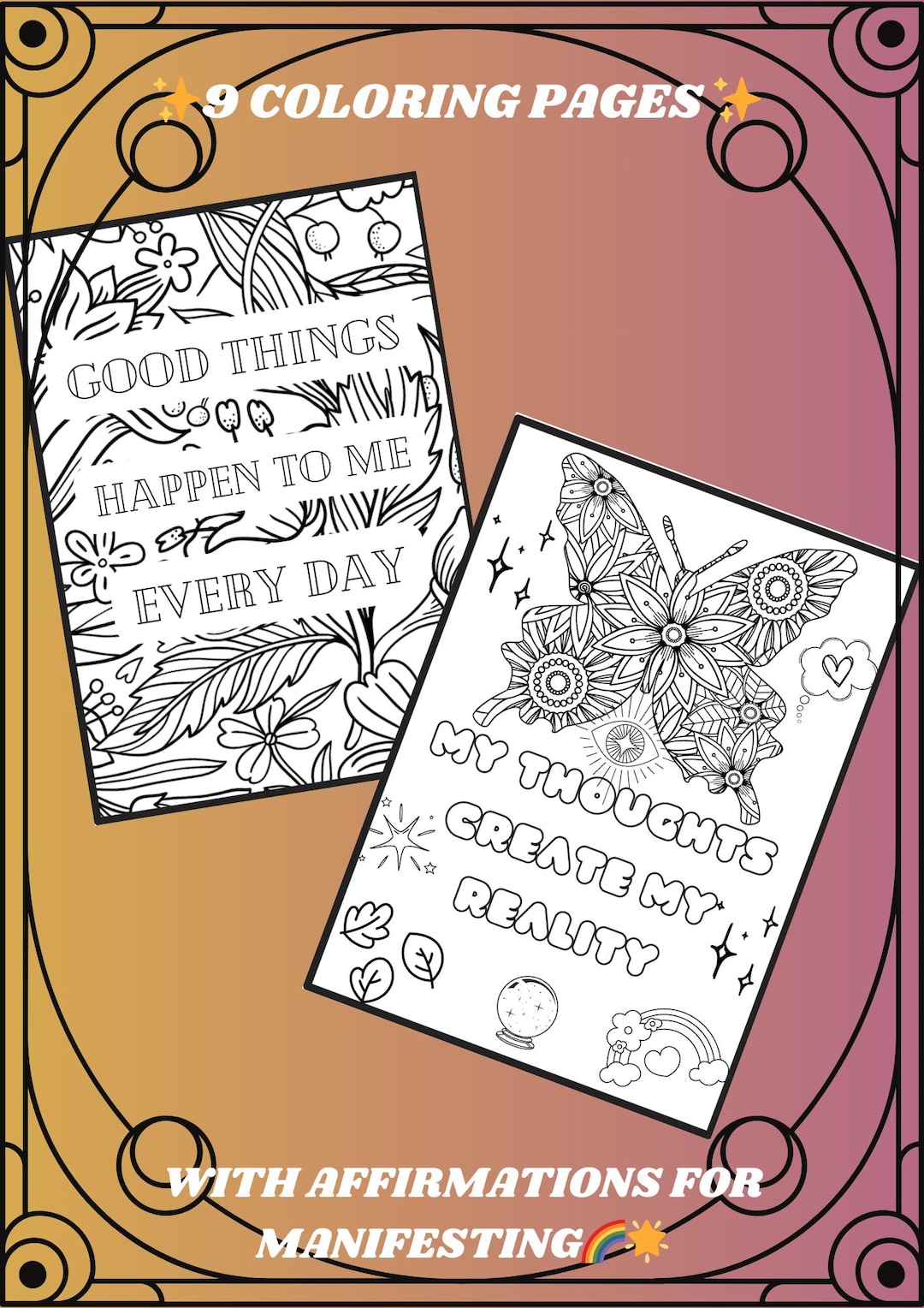 MANIFEST YOUR YEAR Coloring Pages - Etsy
