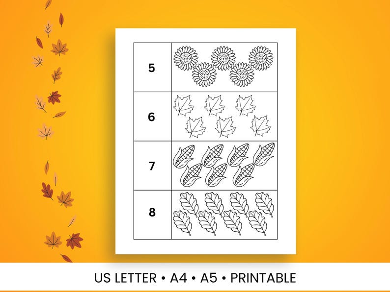 Thanksgiving 1- 10 Counting and Coloring for Kids, Kids Thanksgiving ...