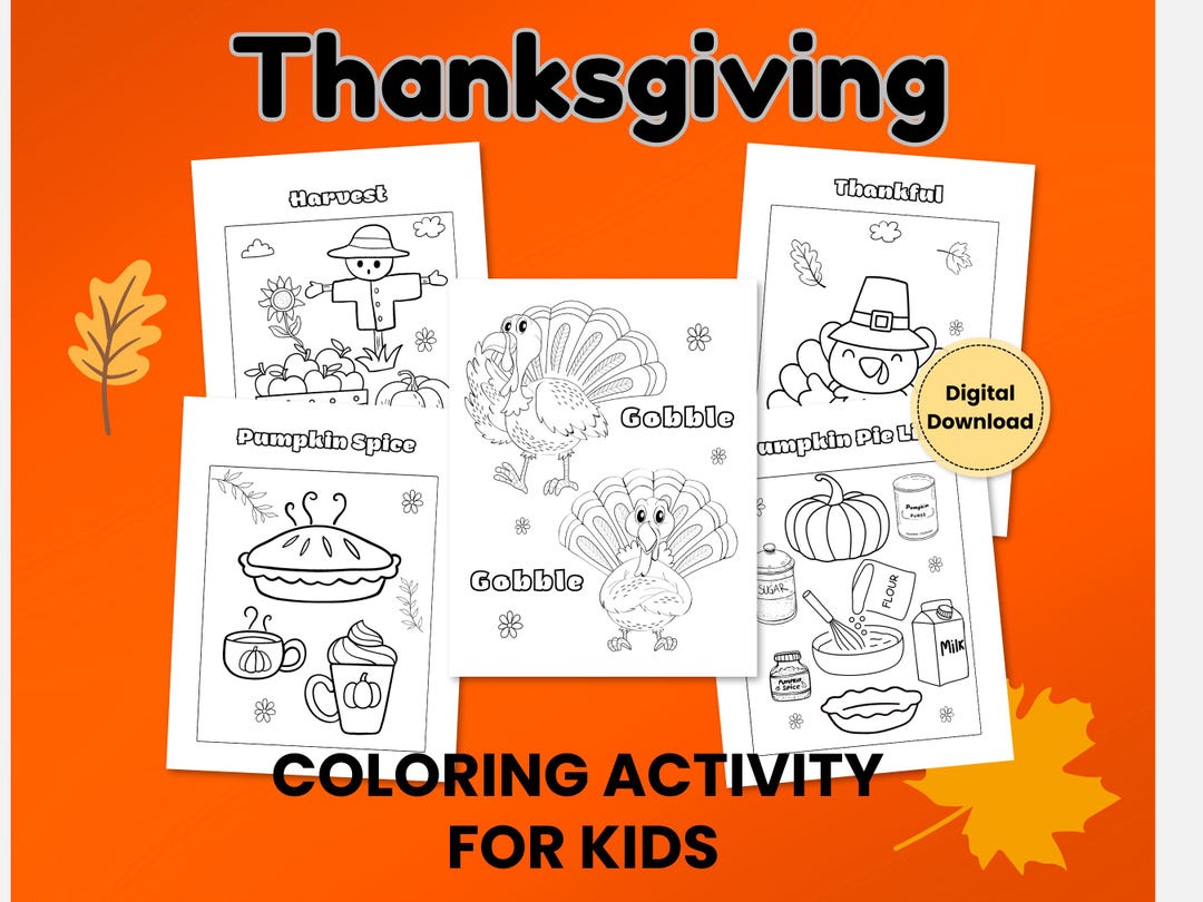 Thanksgiving Coloring Pages for Kids, Fun and Festive Thanksgiving ...