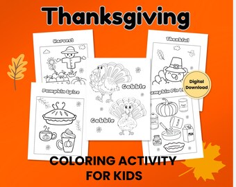 Thanksgiving Coloring Pages for Kids, Fun and Festive Thanksgiving ...