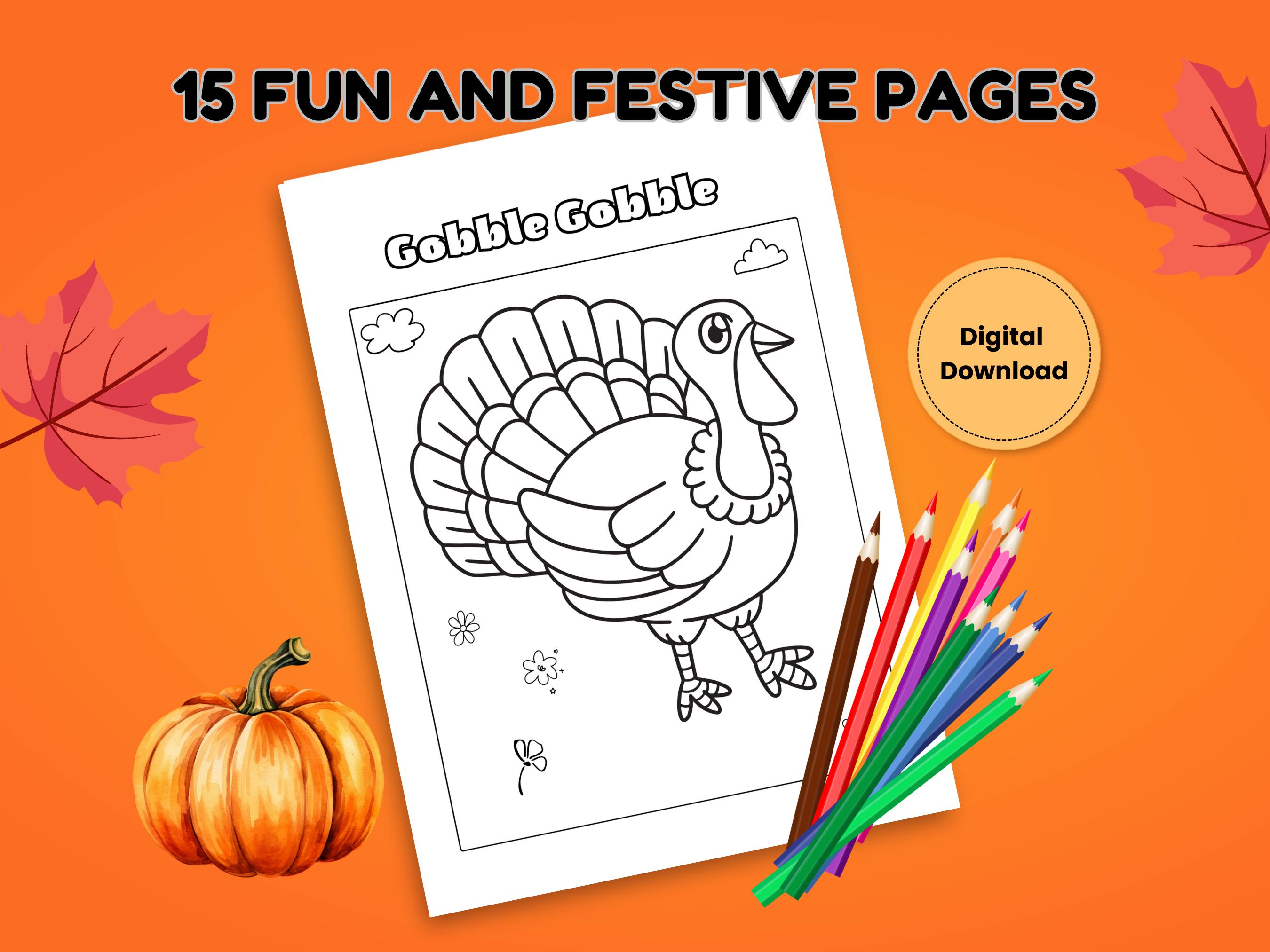 Thanksgiving Coloring Pages for Kids, Fun and Festive Thanksgiving ...