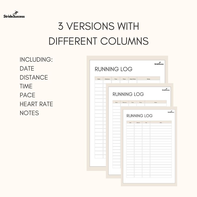Printable Running Log, A4 / Letter Template, Mileage Tracker, Health ...