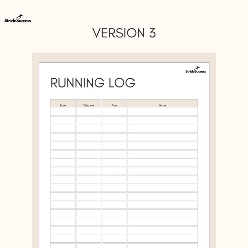 Printable Running Log, A4 / Letter Template, Mileage Tracker, Health ...